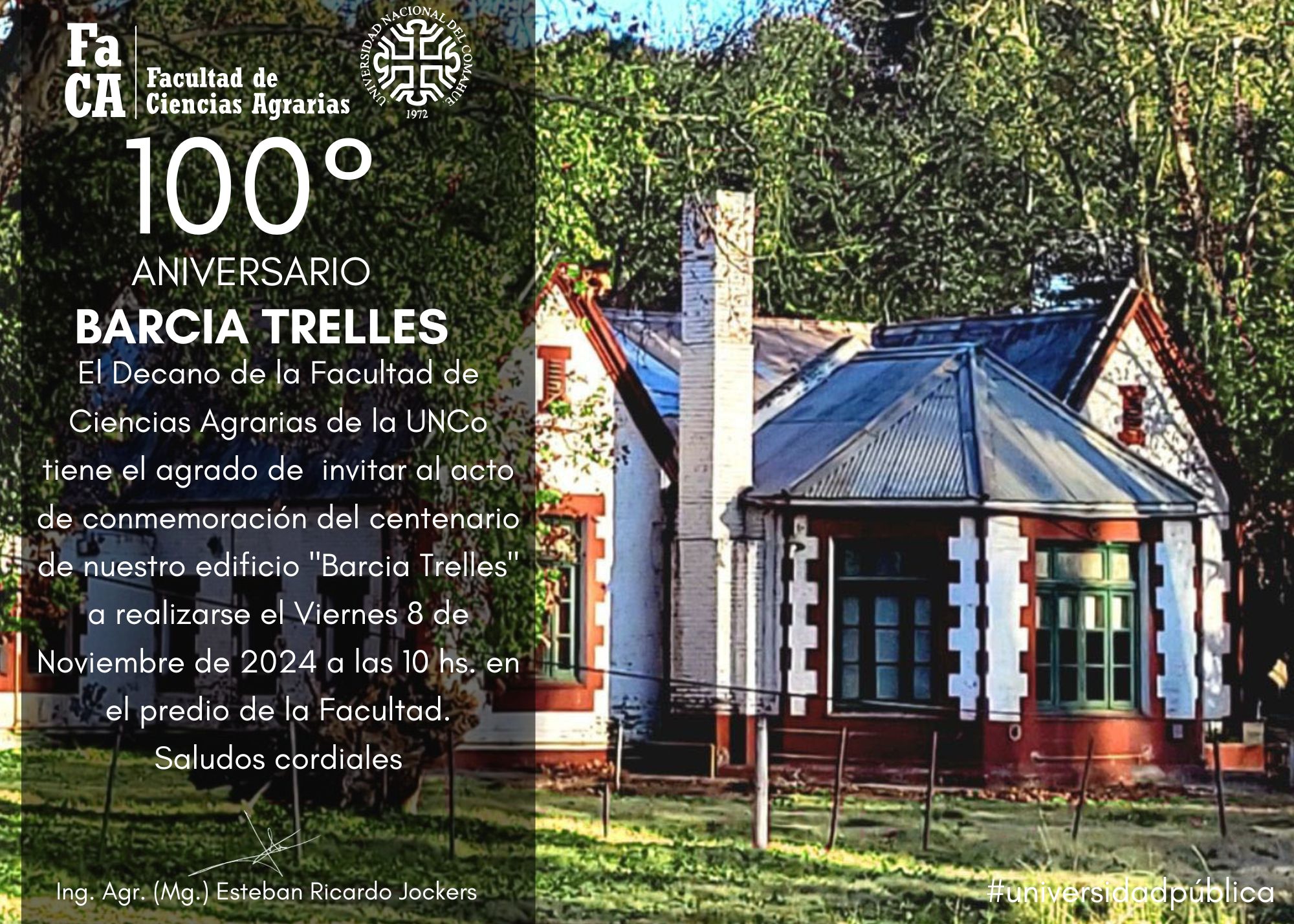 100 Aniversario Edificio Barcia Trelles, Facultad de Ciencias Agrarias ...